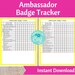 Ambassador Badge Tracker Girls Scout Troop Organizer Printable - Etsy