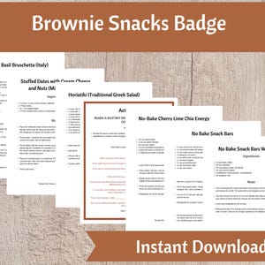 Brownie Snacks Badge Activity Kit | Girls Scout Troop Organizer ...