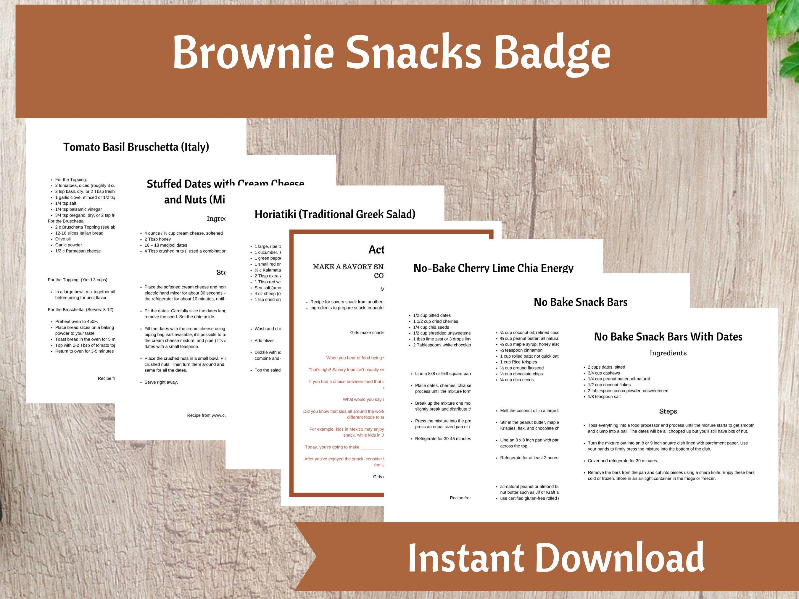 Brownie Snacks Badge Activity Kit | Girls Scout Troop Organizer ...