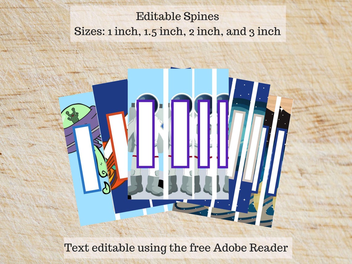 Space Printable Binder Covers for School Editable Home Office Binder ...