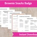Brownie Snacks Badge Activity Kit Girls Scout Troop Organizer Printable ...