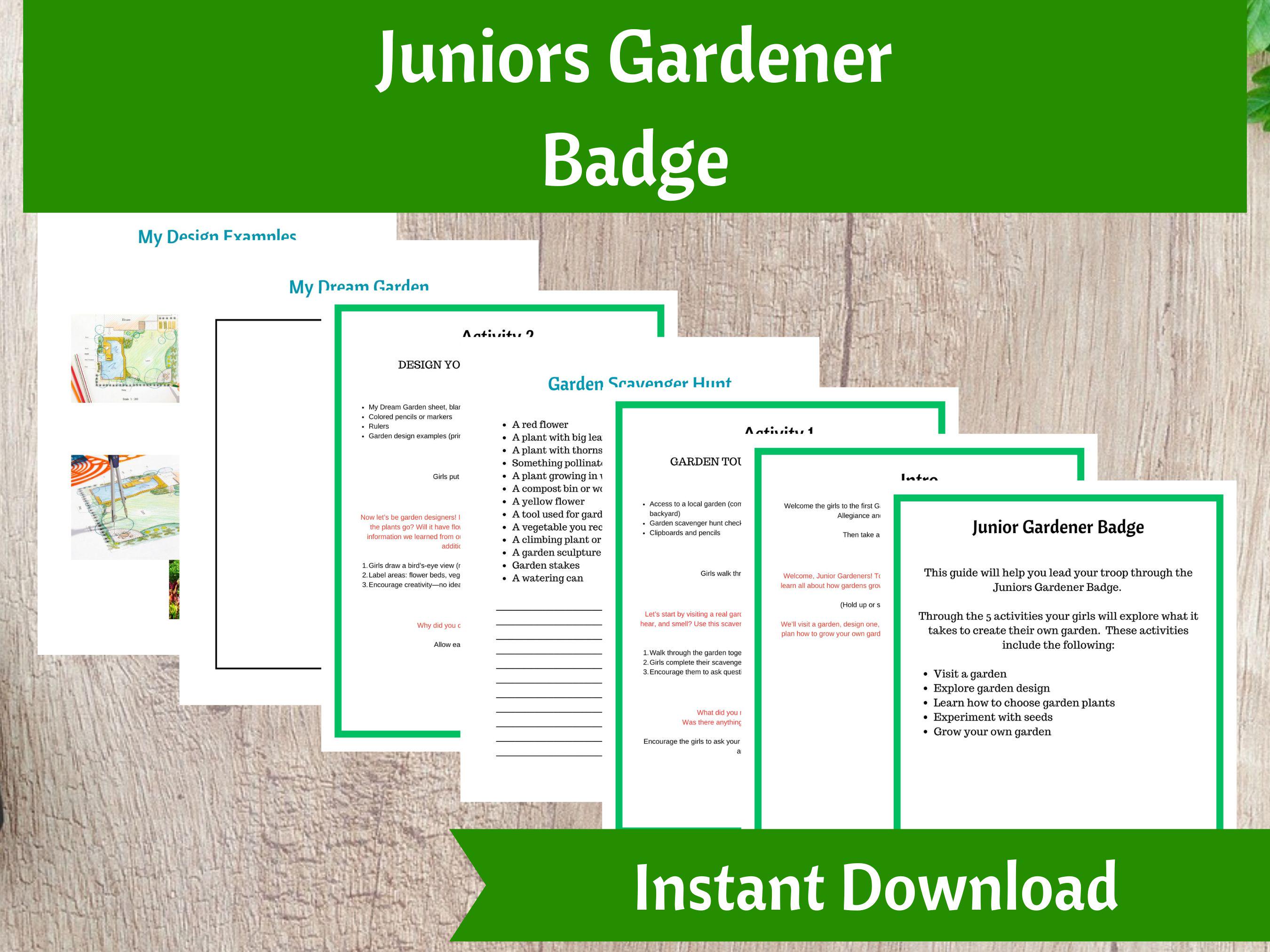 Junior Gardener Badge Activity Kit | Girls Scout Troop Organizer ...