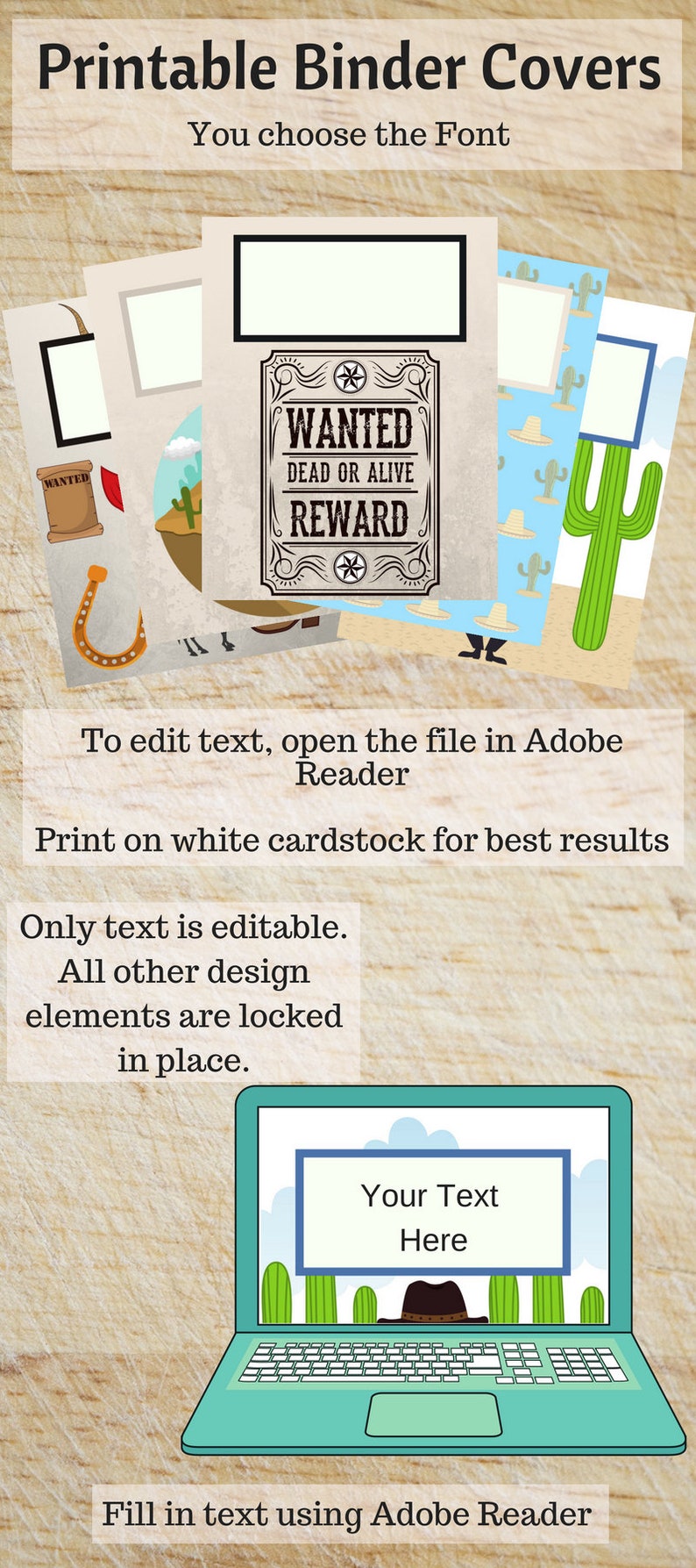 Printable Binder Covers Western - Etsy