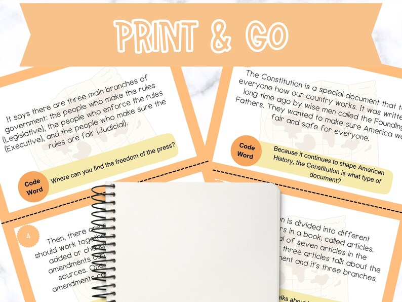 Constitution Classroom Activity - Constitution Scavenger Hunt Game ...