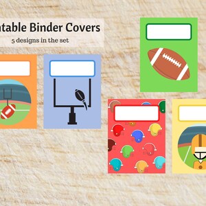 Football Printable Binder Covers for School Editable Home Office Binder ...