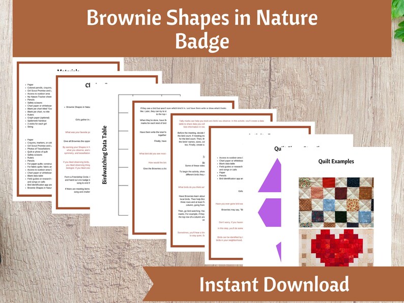 Brownie Shapes in Nature Badge Activity Kit | Girls Scout Troop ...