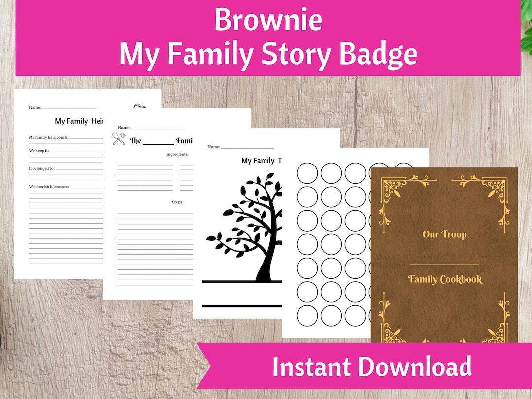 Brownie My Family Story Badge Activity Kit Girls Scout Troop Organizer ...