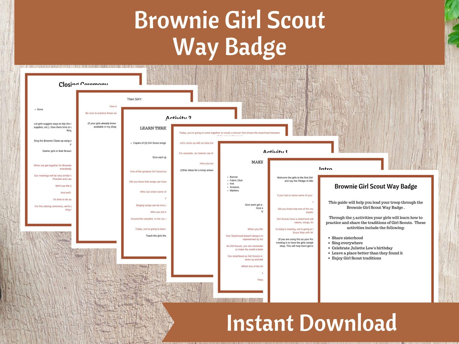 Brownie Girl Scout Way Badge Activity Kit | Girls Scout Troop Organizer ...