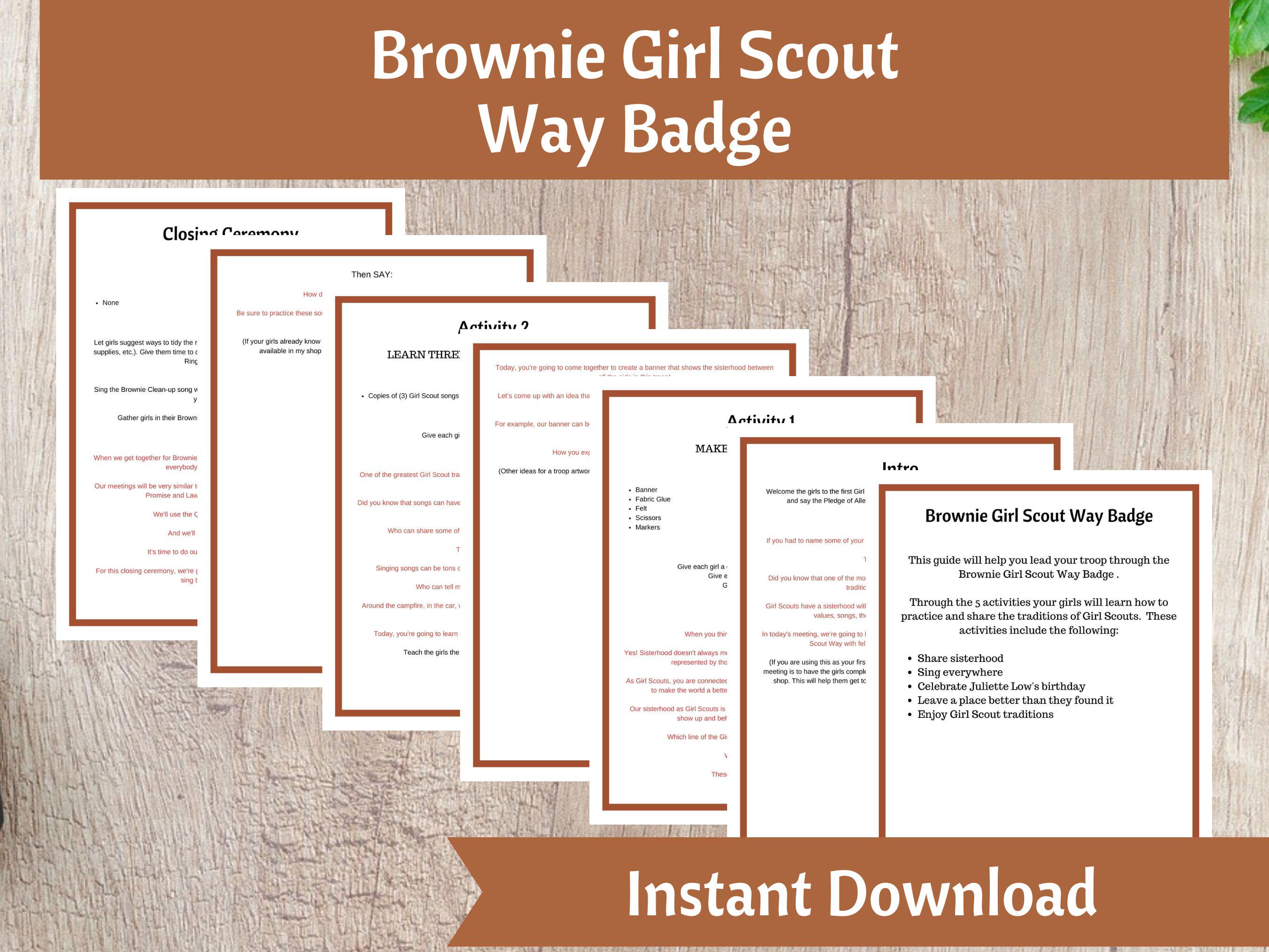 Brownie Girl Scout Way Badge Activity Kit | Girls Scout Troop Organizer ...