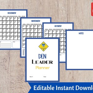 Den Leader Planning Binder | Scout Pack Organizer Printable Cub Master ...