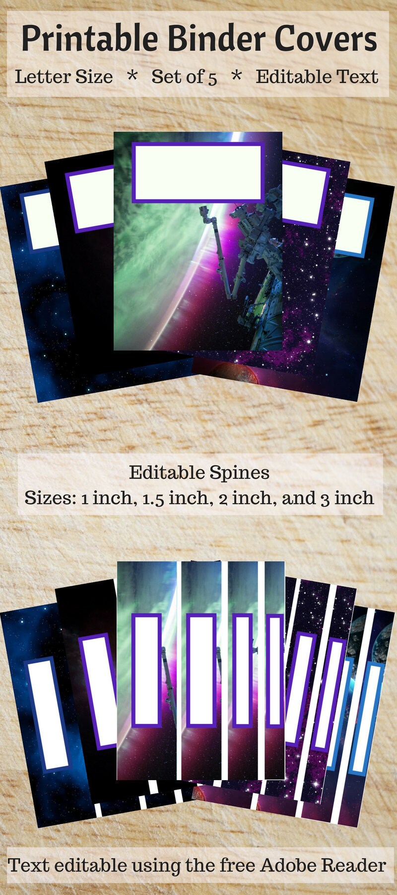 Sky Printable Binder Covers for School Editable Home Office Binder ...