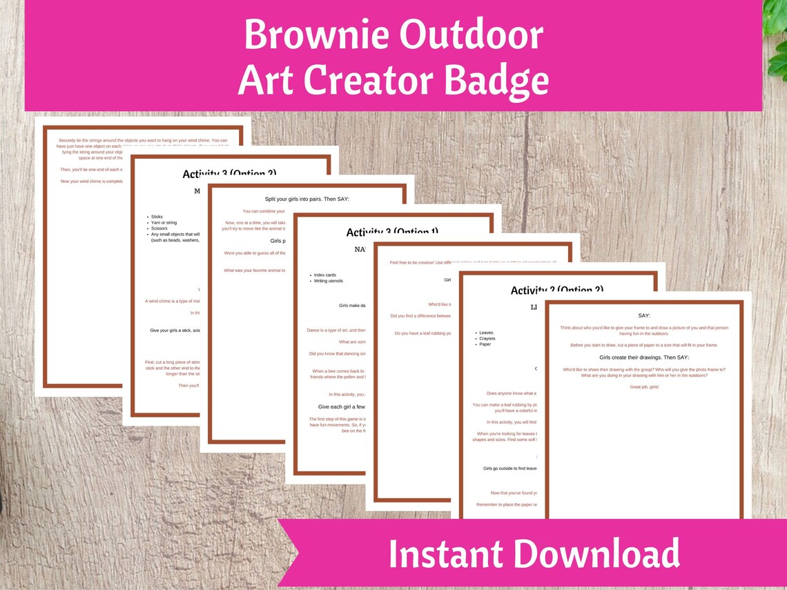 Brownie Outdoor Art Creator Badge Activity Kit Girls Scout Troop ...