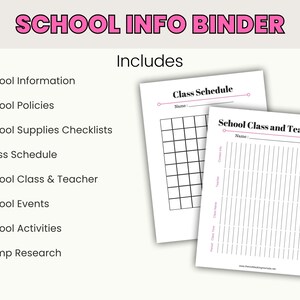 School Information Binder Printable Household Management Family ...