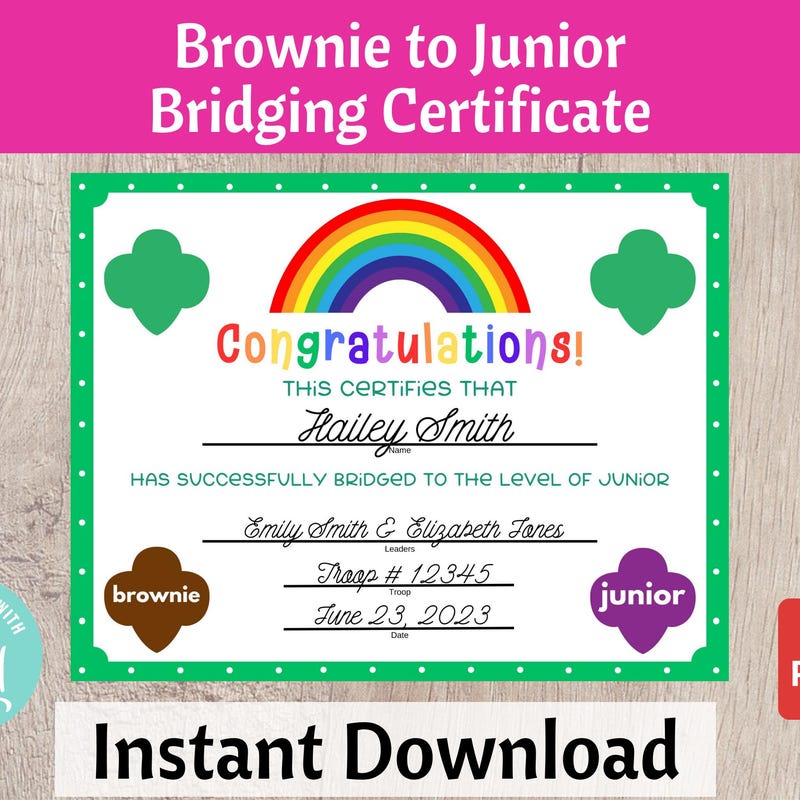 Brownie Bridging Award - Etsy
