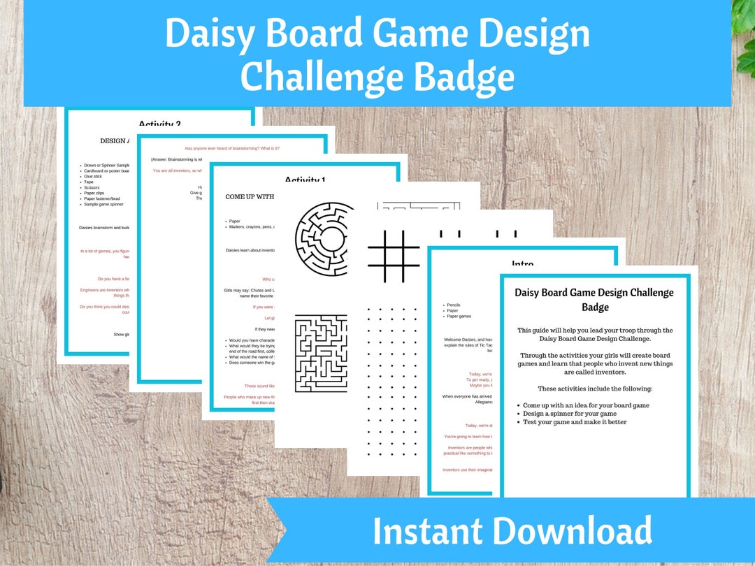 Daisy Board Game Design Challenge Badge Activity Kit | Girls Scout ...