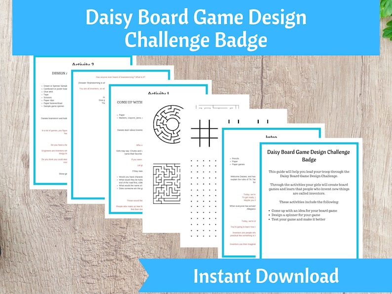 Daisy Board Game Design Challenge Badge Activity Kit | Girls Scout ...