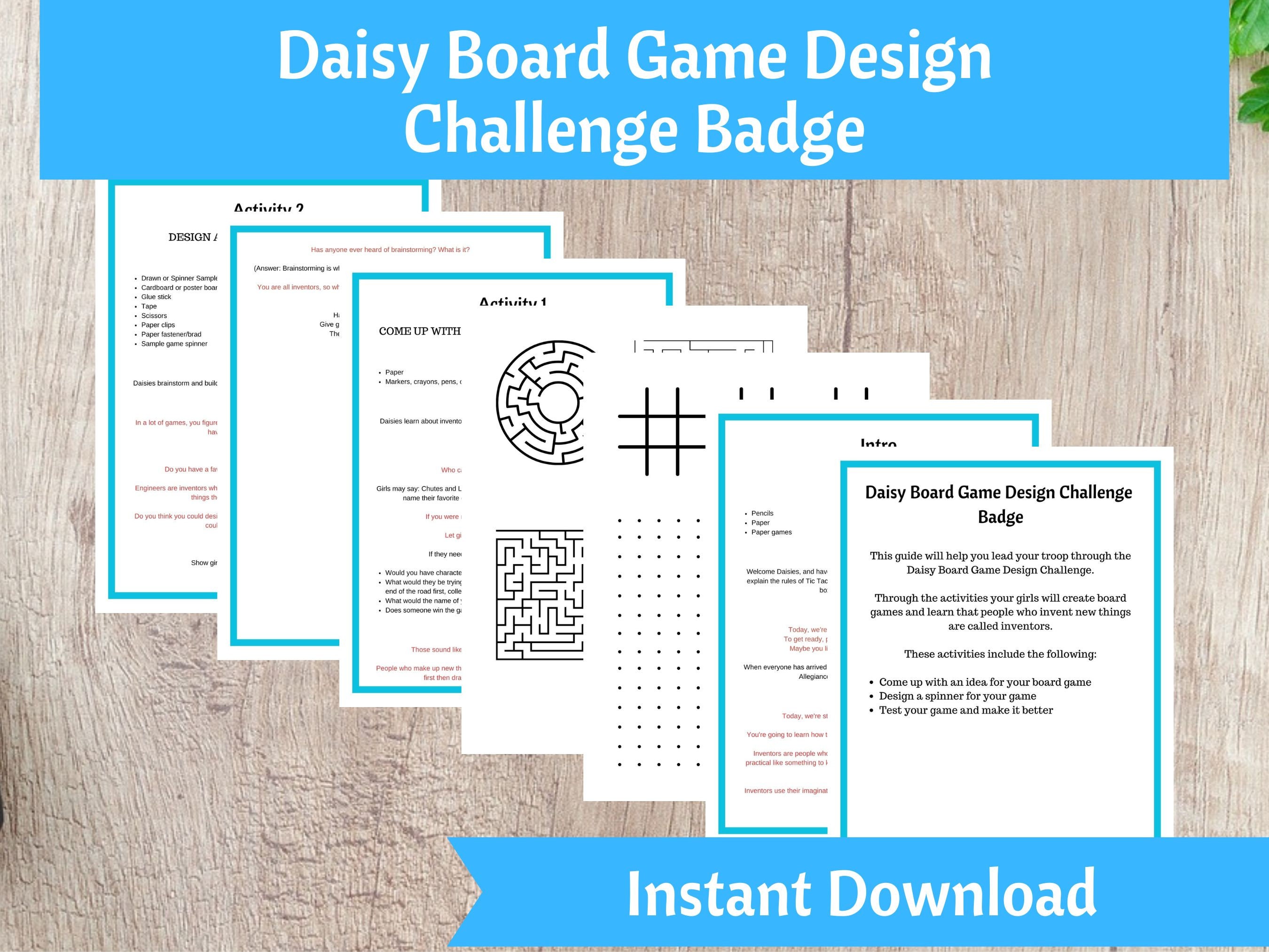 Daisy Board Game Design Challenge Badge Activity Kit | Girls Scout ...