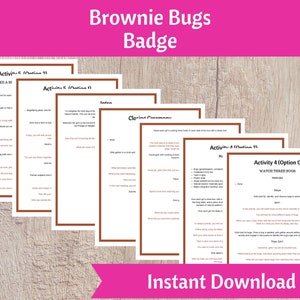 Brownie Bugs Badge Activity Kit Girls Scout Troop Organizer Printable ...