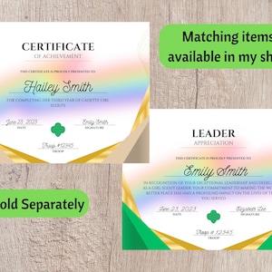 Junior to Cadette Bridging Certificate Scouts Bridging Ceremony ...