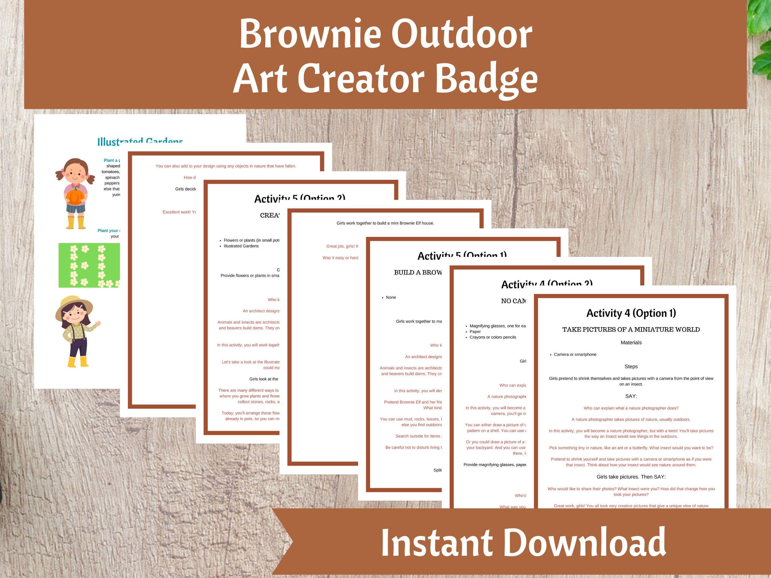 Brownie Outdoor Art Creator Badge Activity Kit | Girls Scout Troop ...