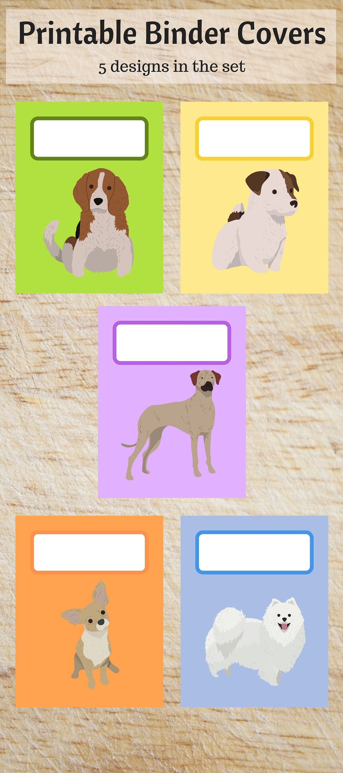 Puppy Printable Binder Covers for School Editable Home Office Binder ...