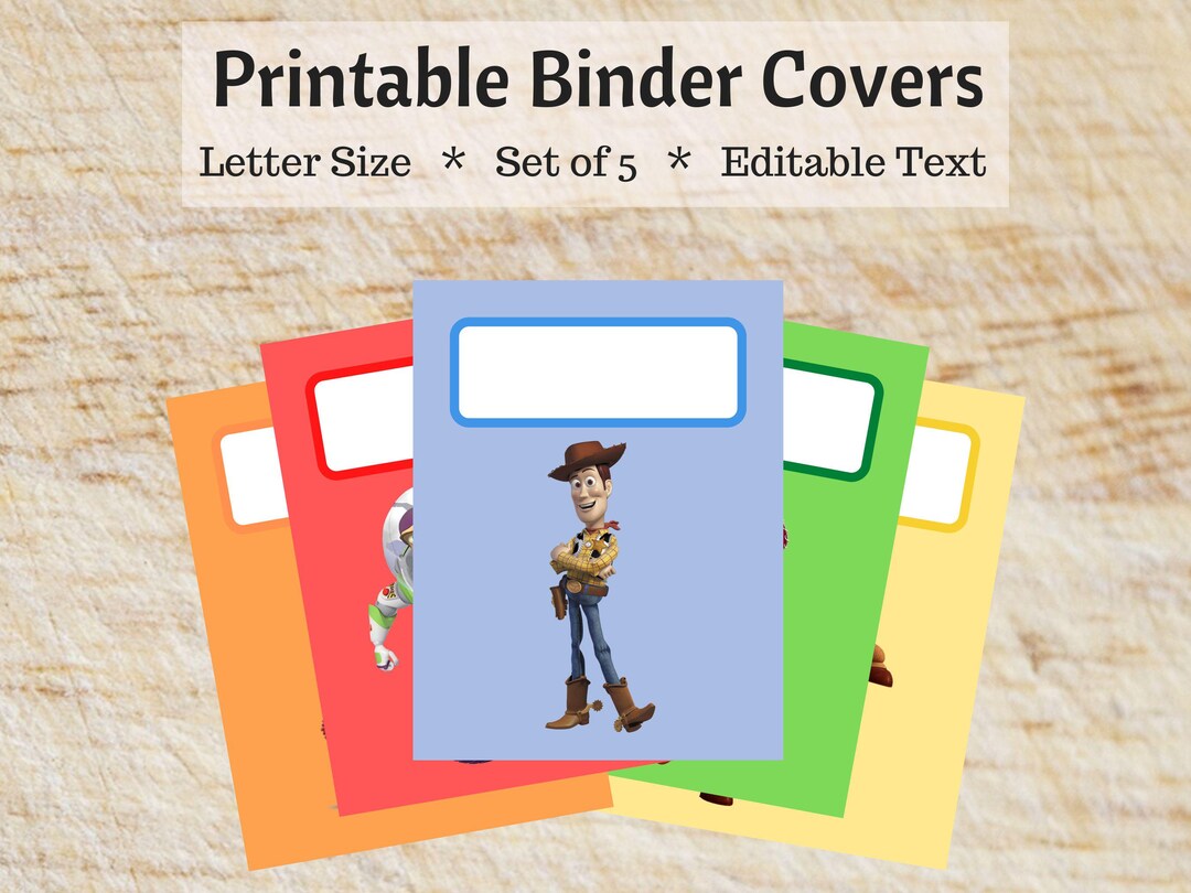 Toy Story 4 Printable Binder Covers for School Editable Home Office ...
