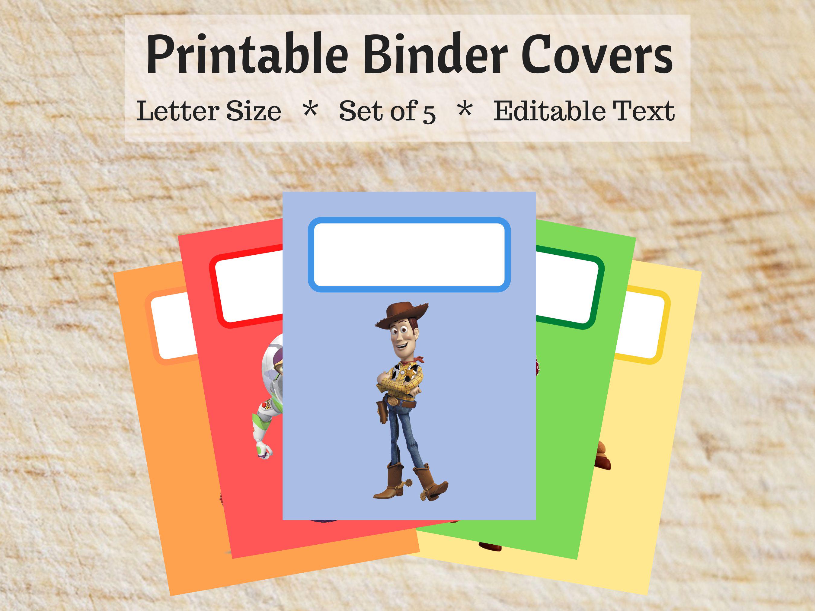 Toy Story 4 Printable Binder Covers for School Editable Home Office ...
