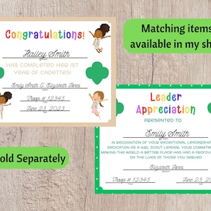 Scout Certificates of Completion - Daisy to Cadette Bridging Ceremony ...