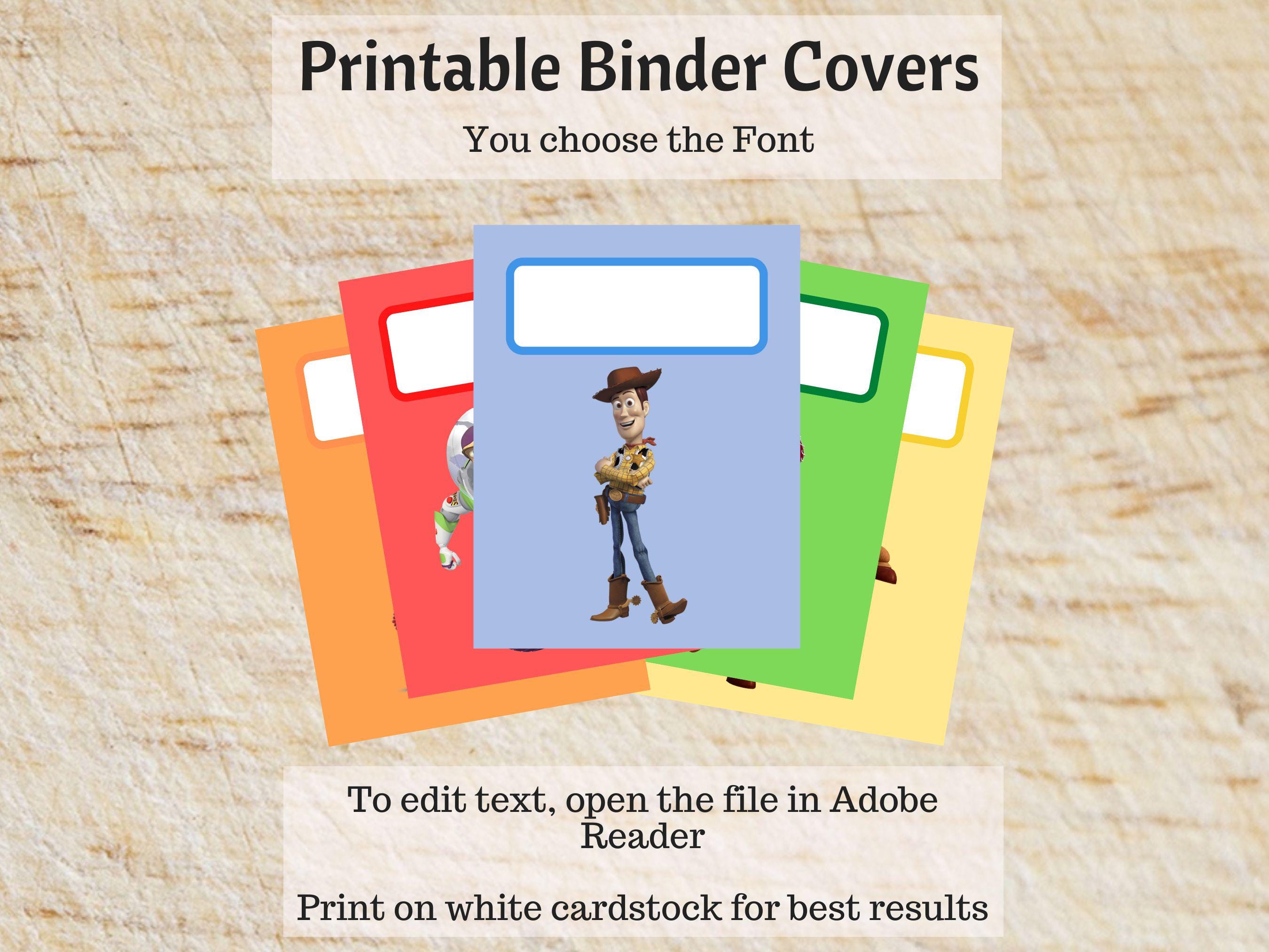 Toy Story 4 Printable Binder Covers for School Editable Home Office ...