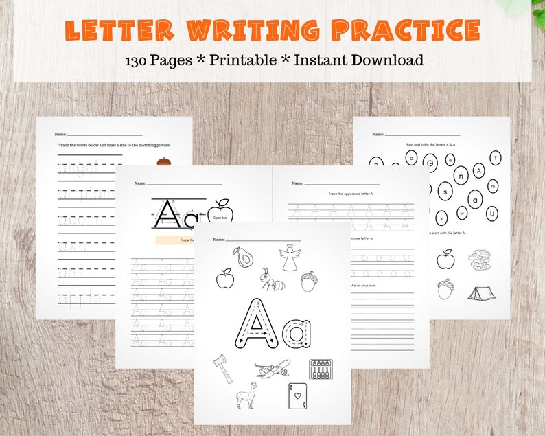 Letter Writing Practice Pages Printable Instant Download Homeschool ...