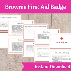 Girl Scouts First Aid Kit Cards Badge Meeting Activity Instant Download ...
