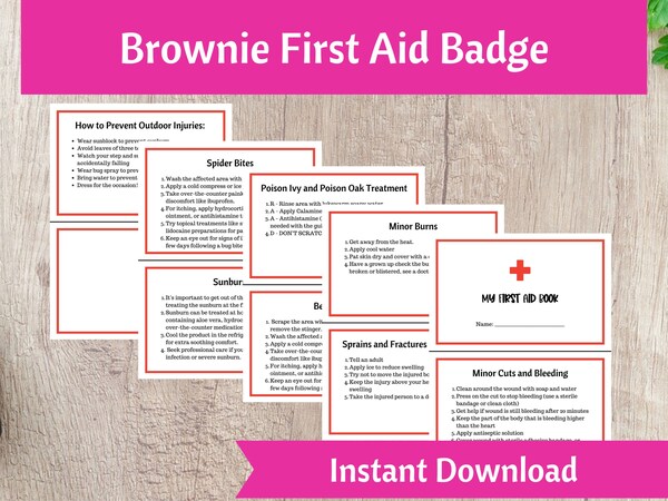 Girl Scouts First Aid Kit Cards Badge Meeting Activity Instant Download ...