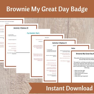 Brownie My Great Day Badge Activity Kit | Girls Scout Troop Organizer ...