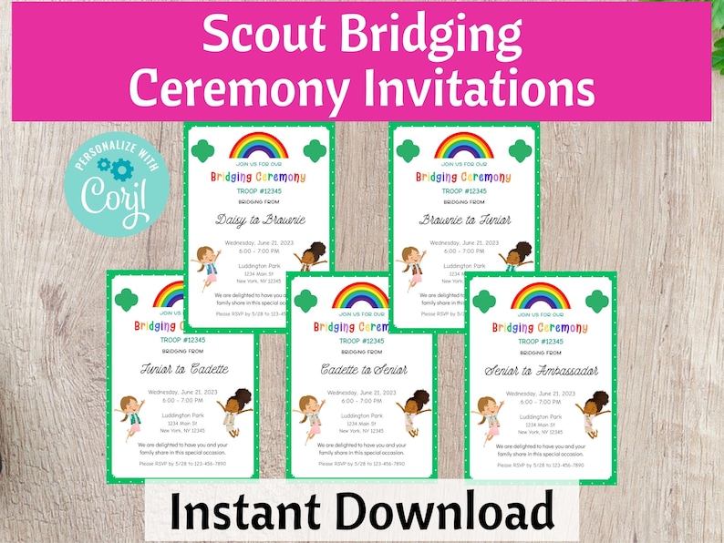 Bridging Ceremony Invitations - Scout Leader Resource - Printable ...