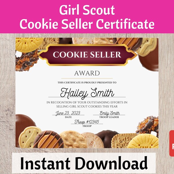 Cookie Certificate - Etsy