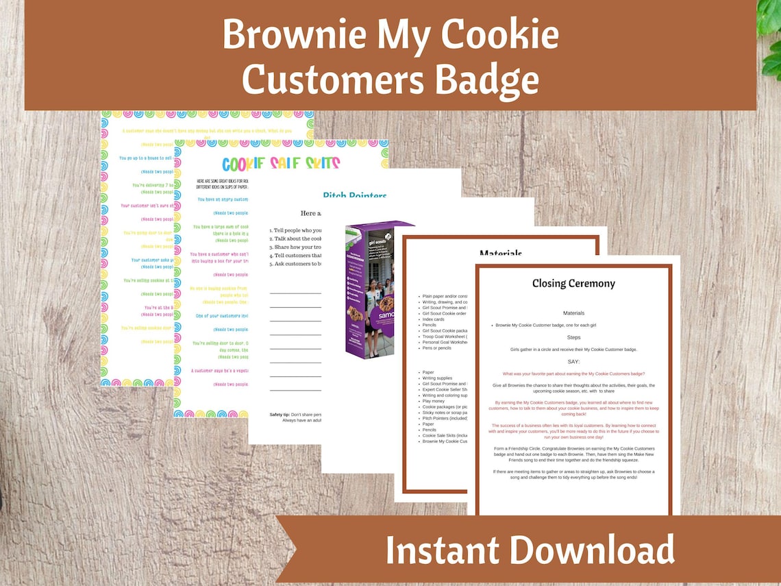 Brownie My Cookie Customers Badge Activity Kit | Girls Scout Troop ...