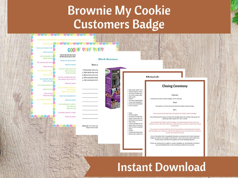 Brownie My Cookie Customers Badge Activity Kit | Girls Scout Troop ...