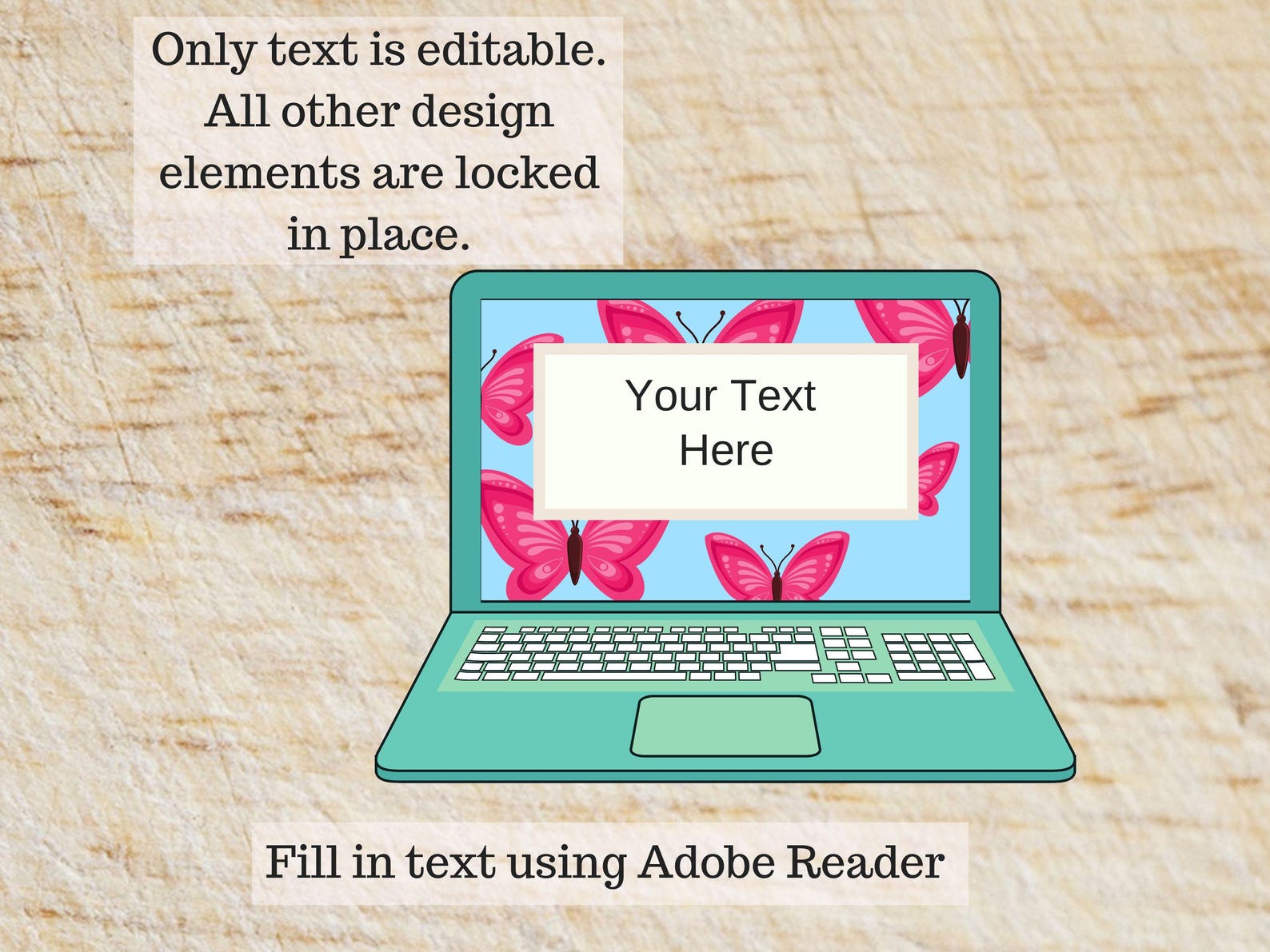 Butterfly Printable Binder Covers for School Editable Home Office ...