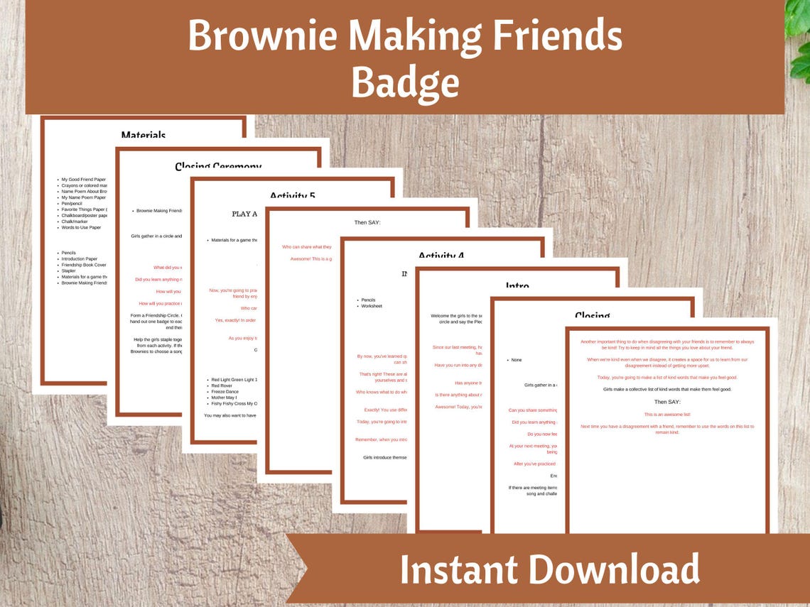 Brownie Making Friends Badge Activity Kit | Girls Scout Troop Organizer ...