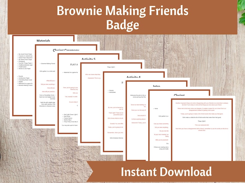 Brownie Making Friends Badge Activity Kit | Girls Scout Troop Organizer ...
