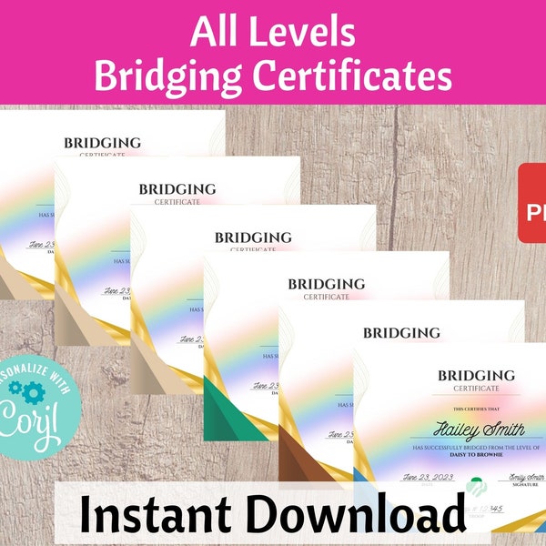 Girl Scout Bridging Certificate - Etsy