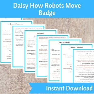 Daisy How Robots Move Badge Activity Kit Girls Scout Troop Organizer ...