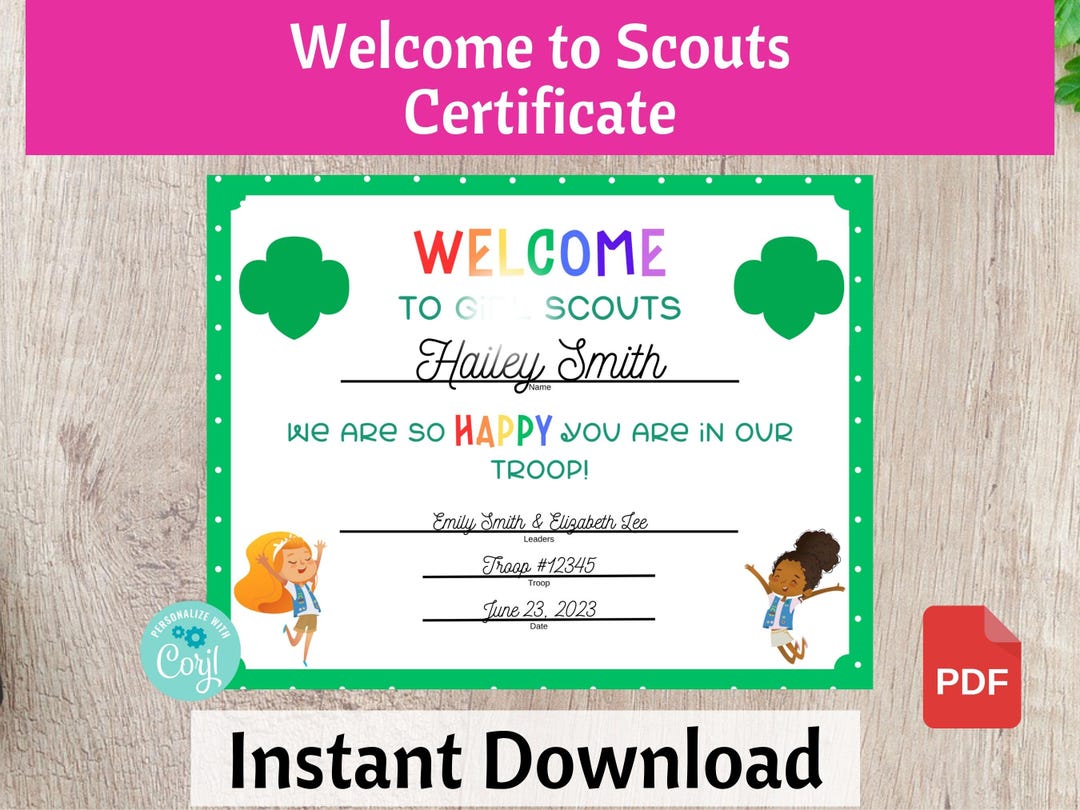 Welcome to Scouts Certificate - Welcome to Troop Multilevel Certificate ...
