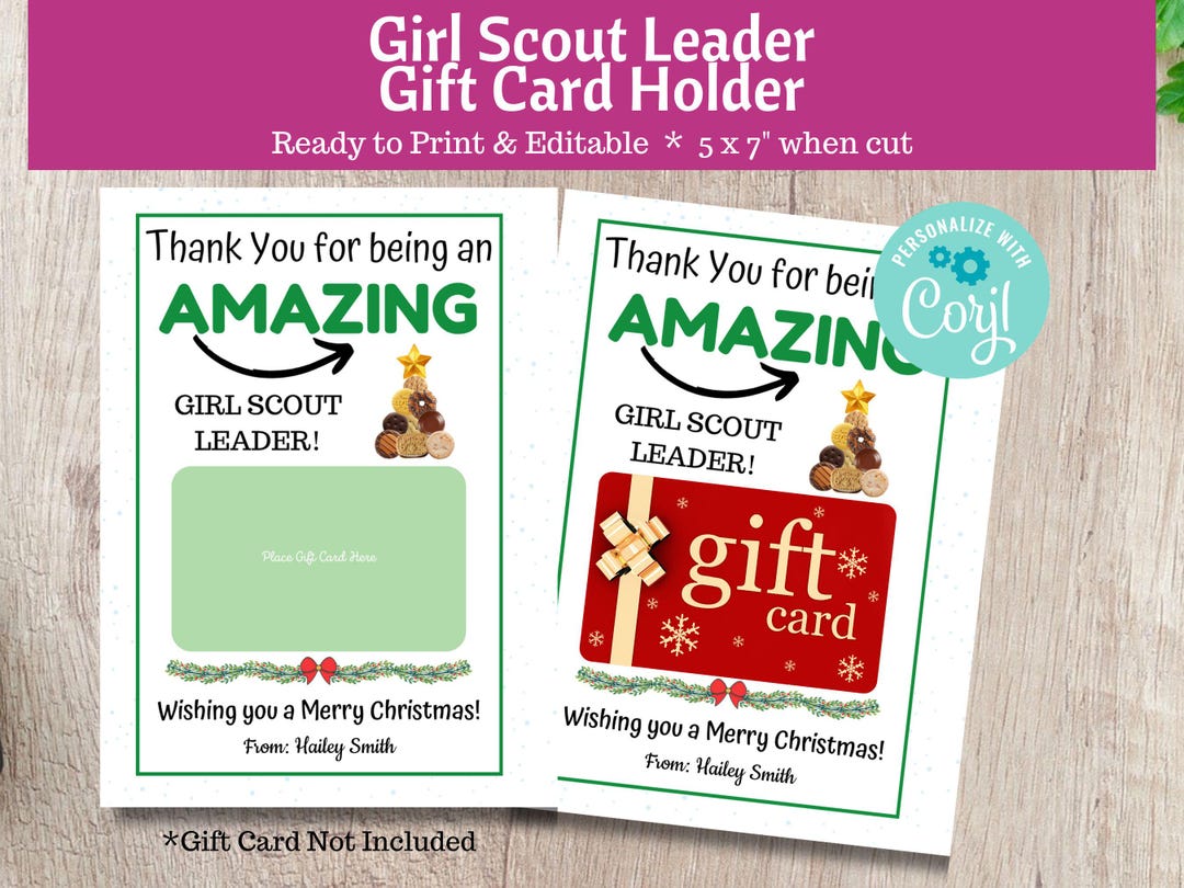 Scout Leader Christmas Gift Card Holder for Girl Scout Leader Holiday ...