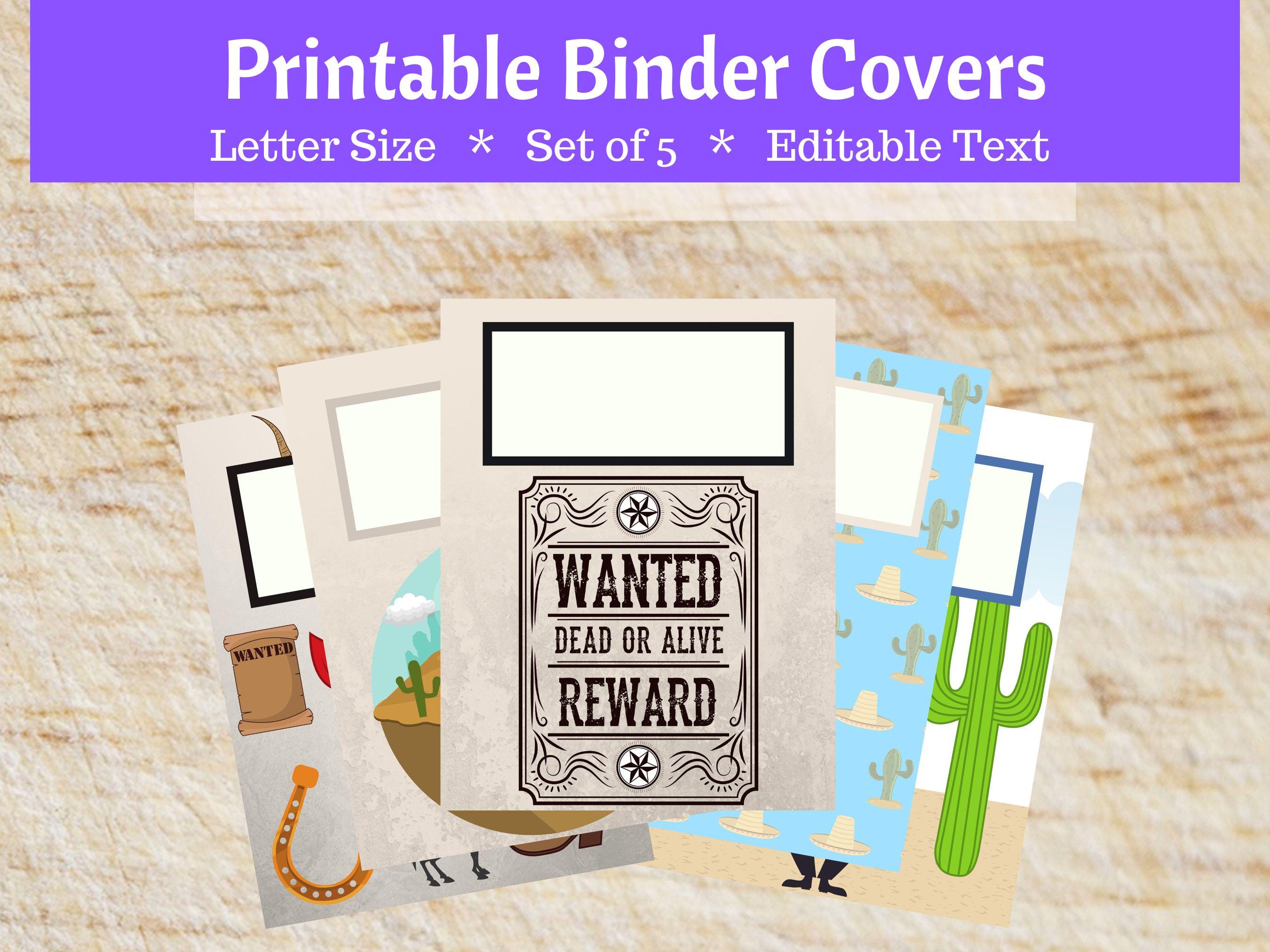 Western Printable Binder Covers for School Editable Home Office Binder ...