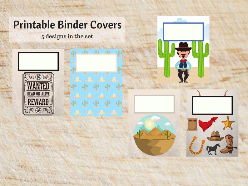 Western Printable Binder Covers for School Editable Home Office Binder ...