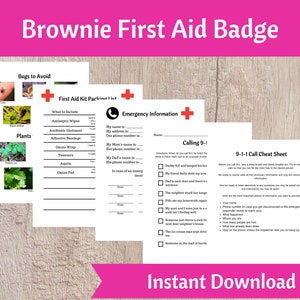 Brownie First Aid Badge Activity Kit Girls Scout Troop Organizer ...