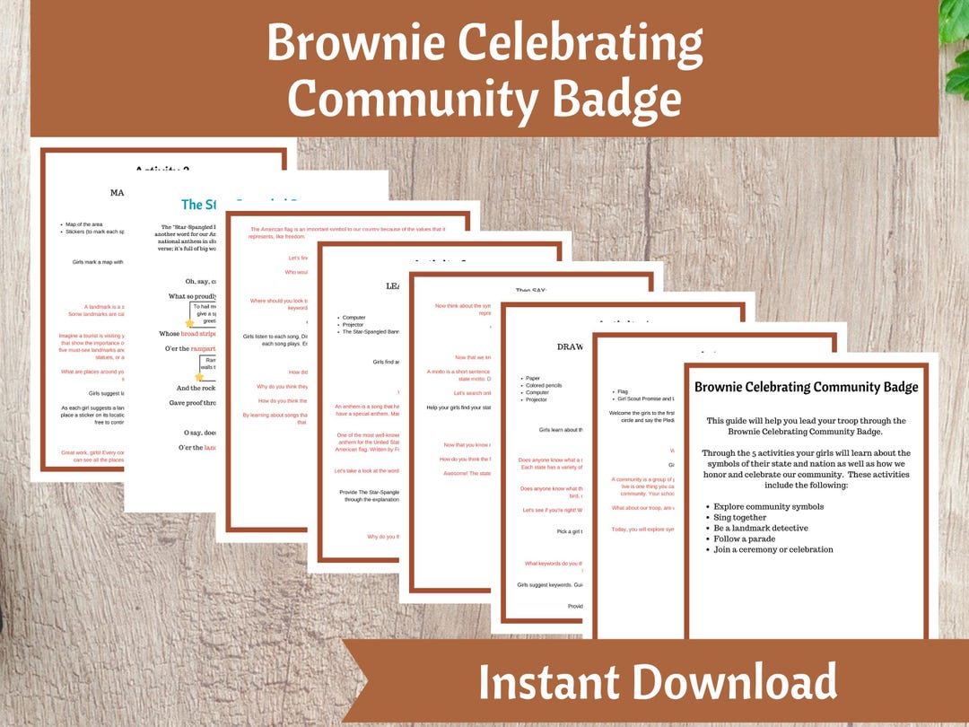 Brownie Celebrating Community Badge Activity Kit | Girls Scout Troop ...