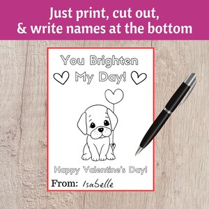 Printable Classroom Valentine's Day Cards for Kids | Coloring Valentine ...