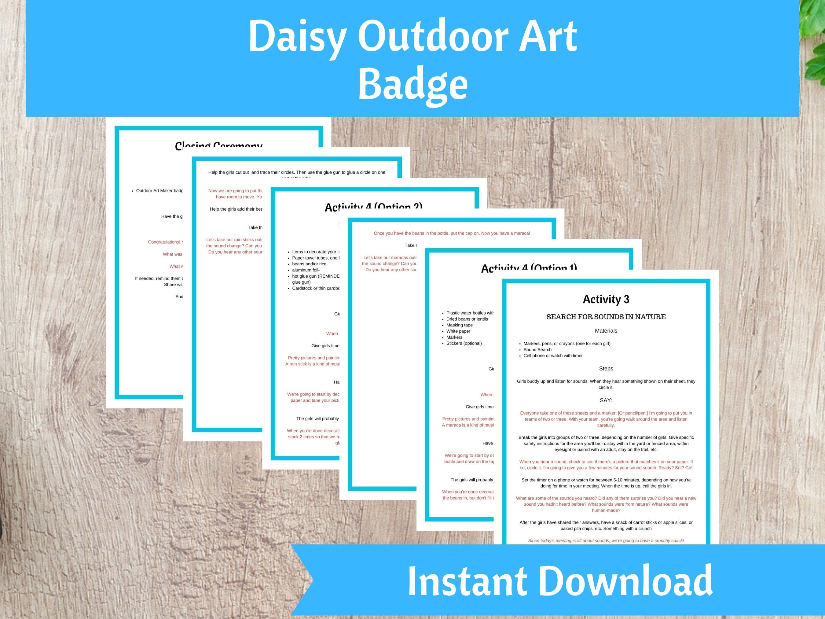 Daisy Outdoor Art Badge Activity Kit | Girls Scout Troop Organizer ...